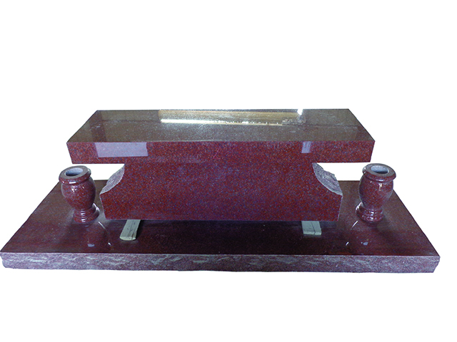 Red Granite Cremation Pedestal Bench Headstone - Buy Granite Memorial ...